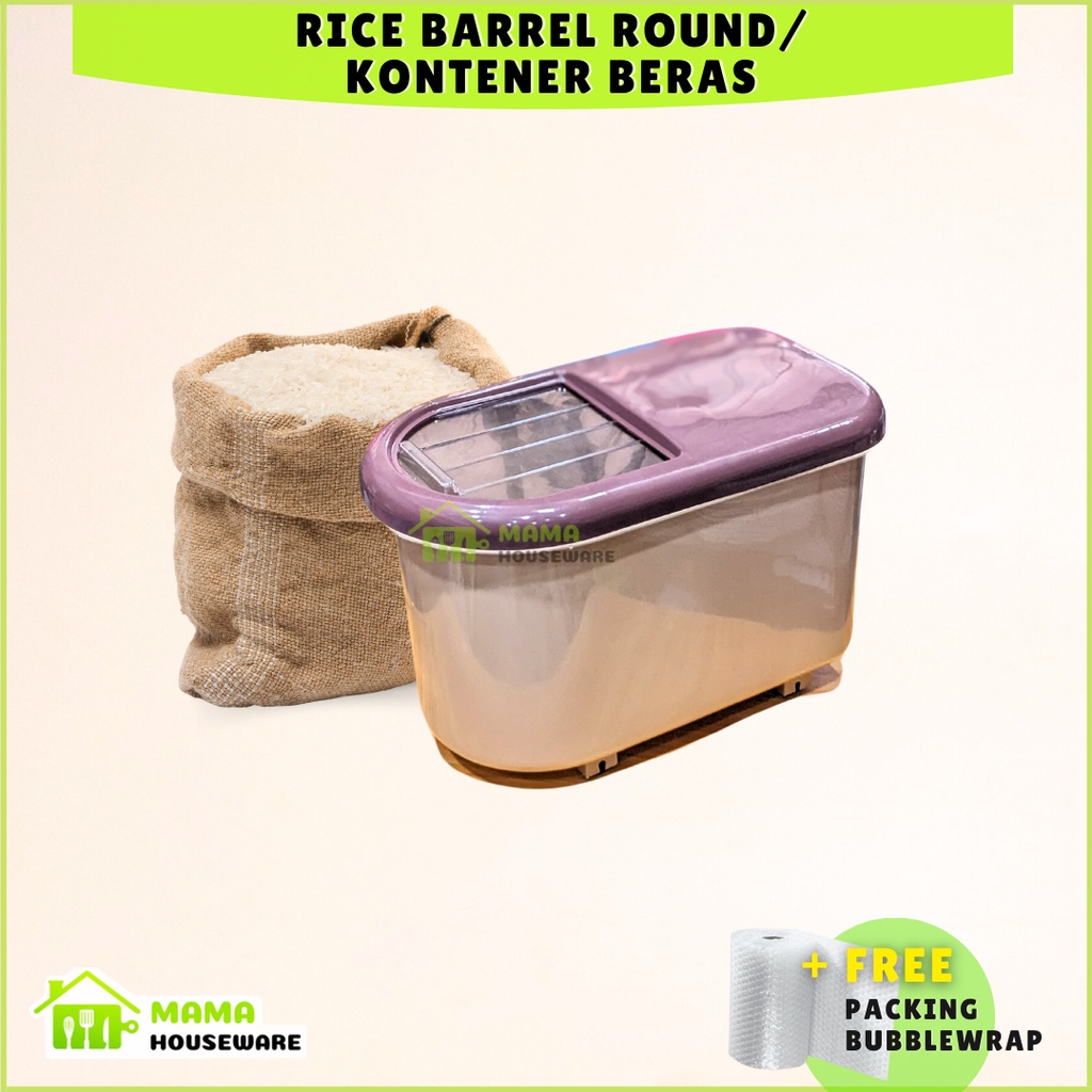Rice Barrel Round 10 kg Rice Container / Rice Storage Dispenser / Rice ...