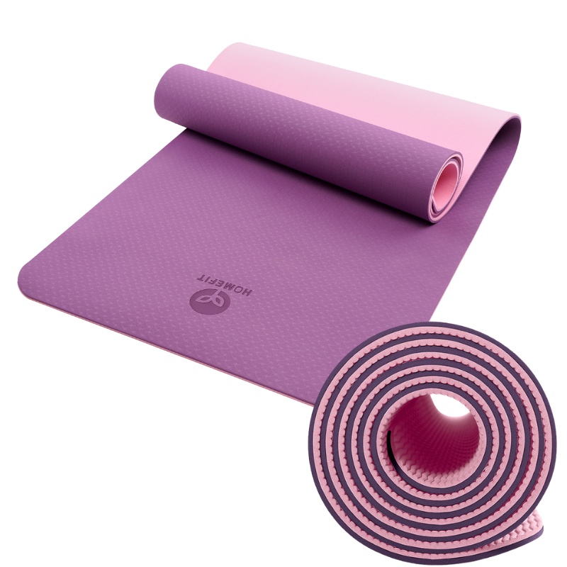 8mm Non-Slip TPE Yoga Mat | Extra Thick Wide Fitness & Pilates Exercise ...