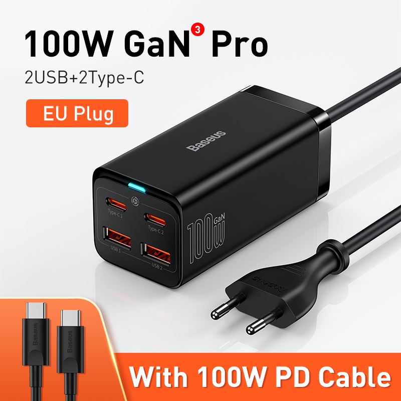 Baseus 100W Desktop Fast Charger Gan 3 Pro 2U+2C for Laptops AFC PD QC ...