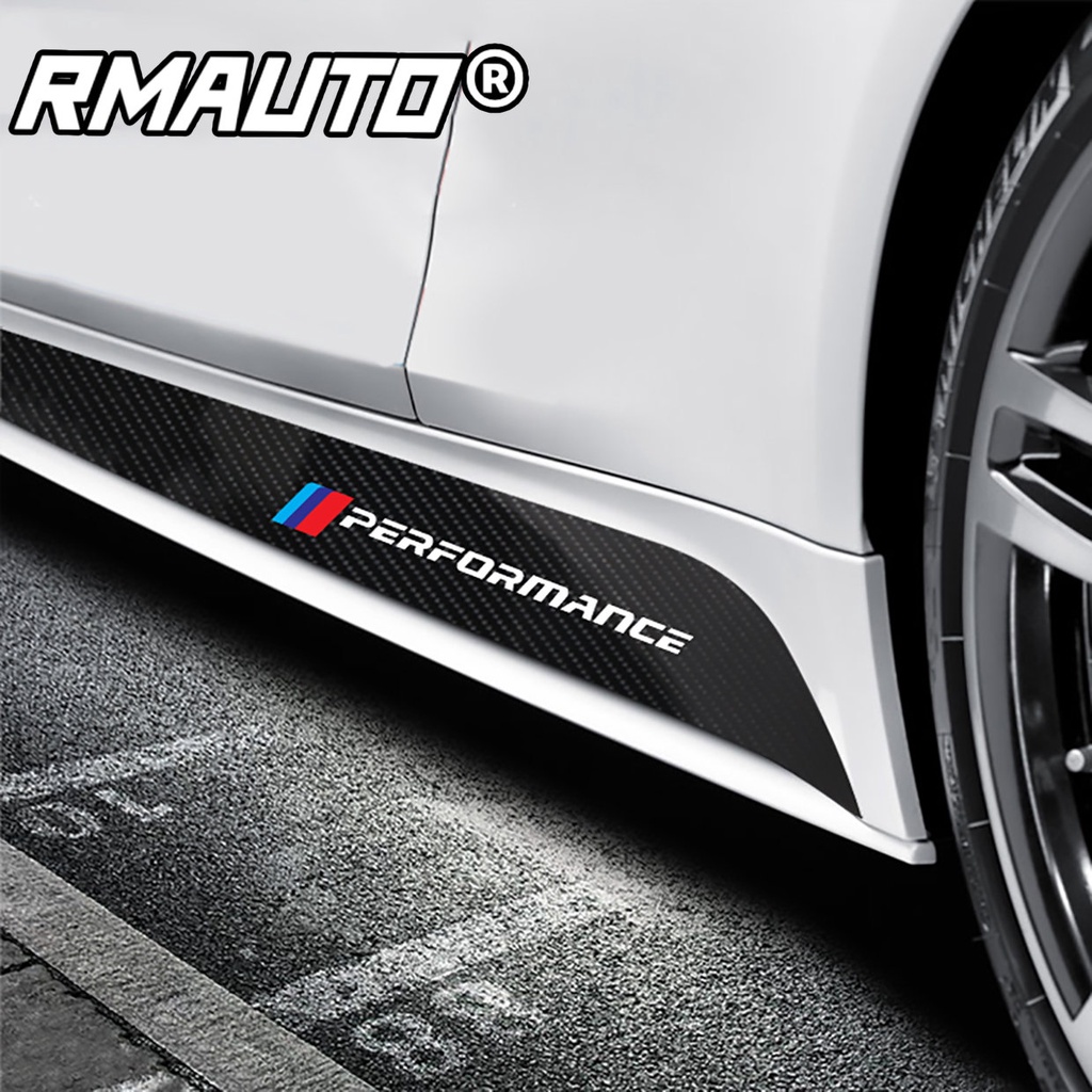 5D Real Carbon Fiber M Performance Side Skirt Sill Stripe Body Decals ...