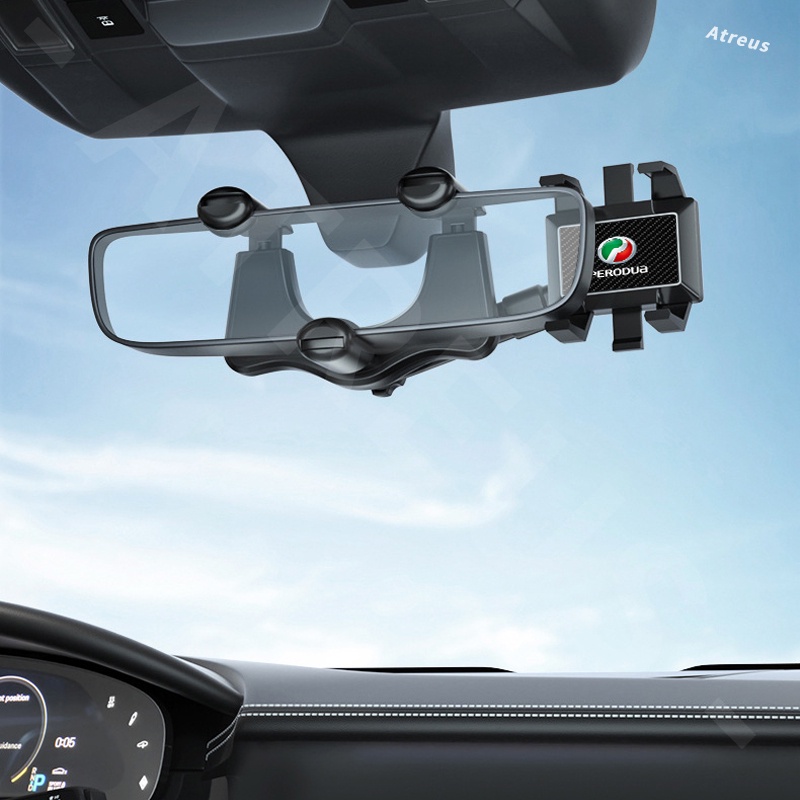 Perodua Car Rear View Mirror Clip Phone Holder 360° Rotated Grip Stand ...