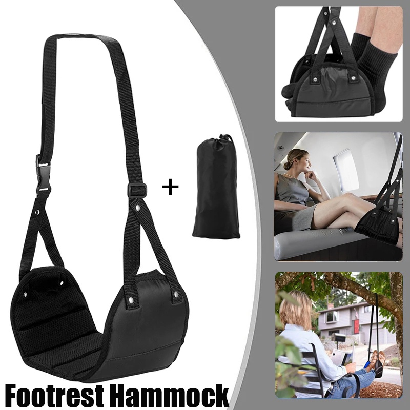 Portable Foot Rest Hammock Adjustable Airplane Bus Simple Leg Hammock ...