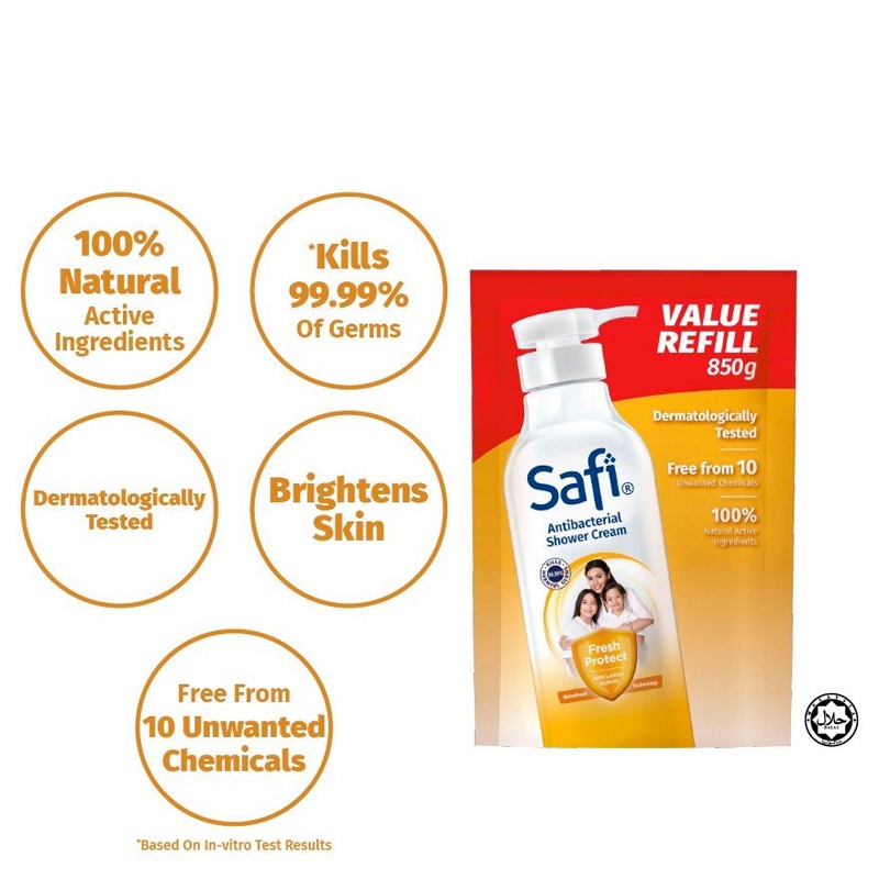 Safi Anti-Bacterial Shower Cream Refill 850g Complete Protect Fresh ...