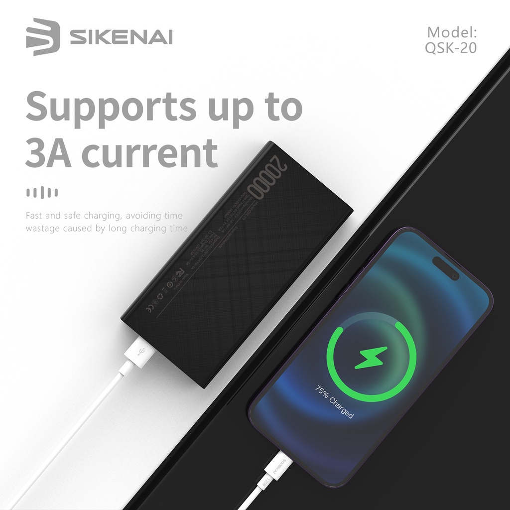SIKENAI QSK-20 22.5W + PD20W 20000mAh Fast Charging 4-Port Powerbank ...