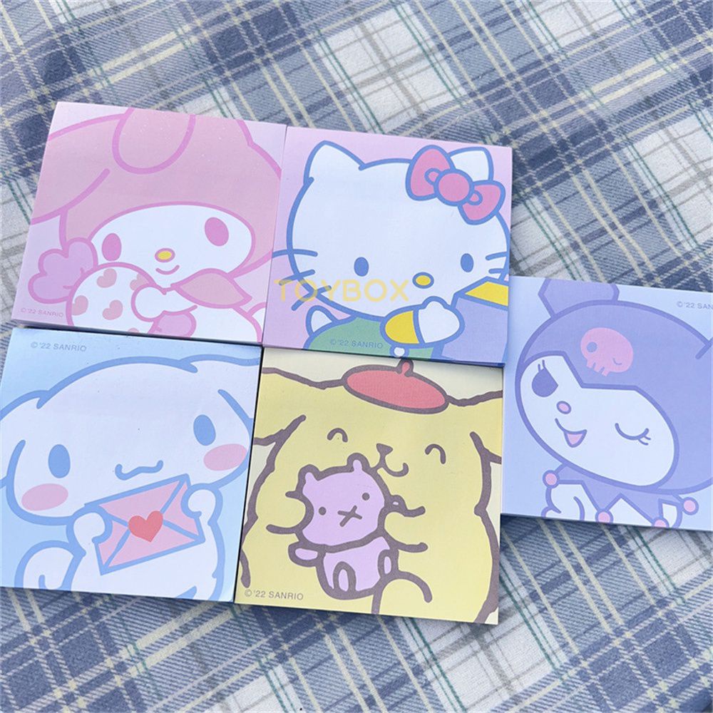 50pcs Cute Sanrio Sticky Notes Cartoon Melody Message Sticker Note ...