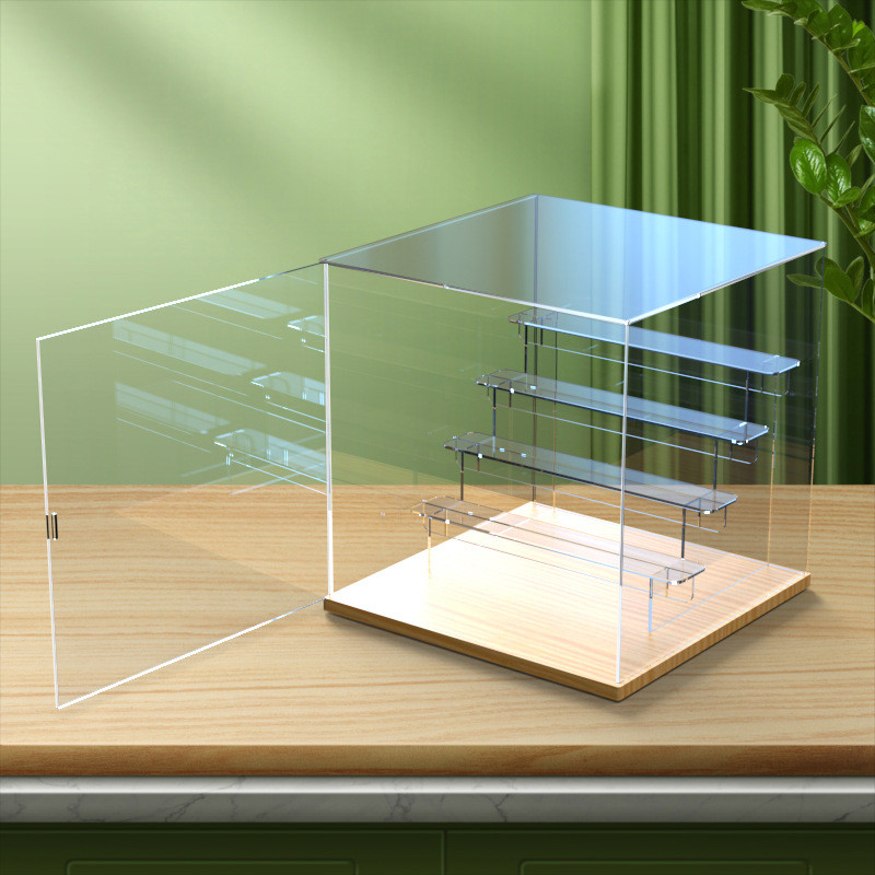 Solid wood blind box storage display rack, ladder storage box, acrylic ...