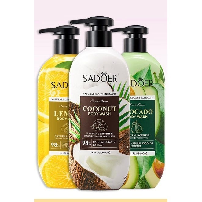 Sadoer Plant Extract Body Wash of Lemon, Coconut, Avocado/ Ekstrak Tambunan Body Wash (400ml ...