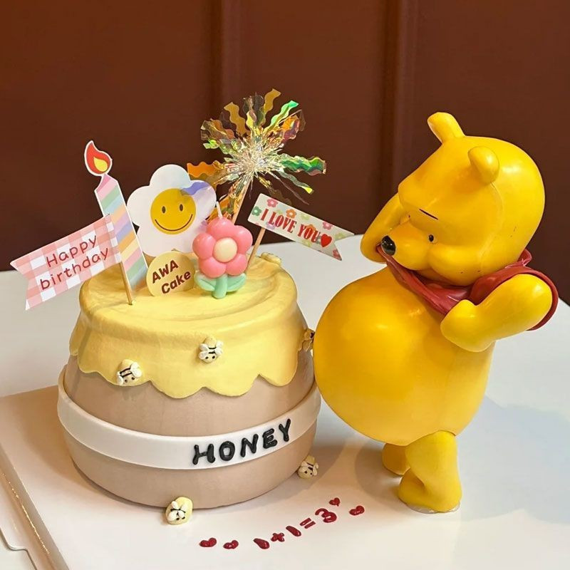Baking Decoration Winnie the Pooh Cartoon Cake Decoration Big Belly ...