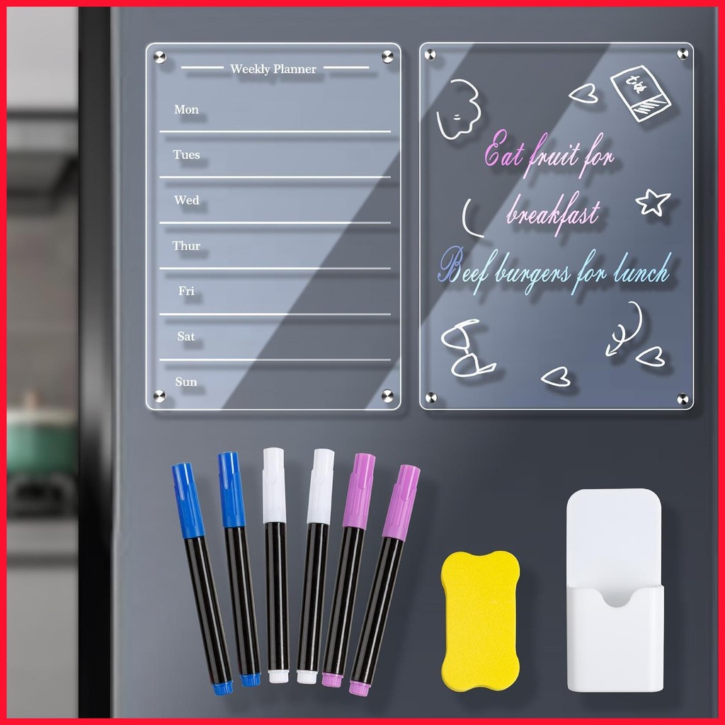 Fridge Magnetic Board Clear Magnetic Fridge Whiteboard Blank Writing ...