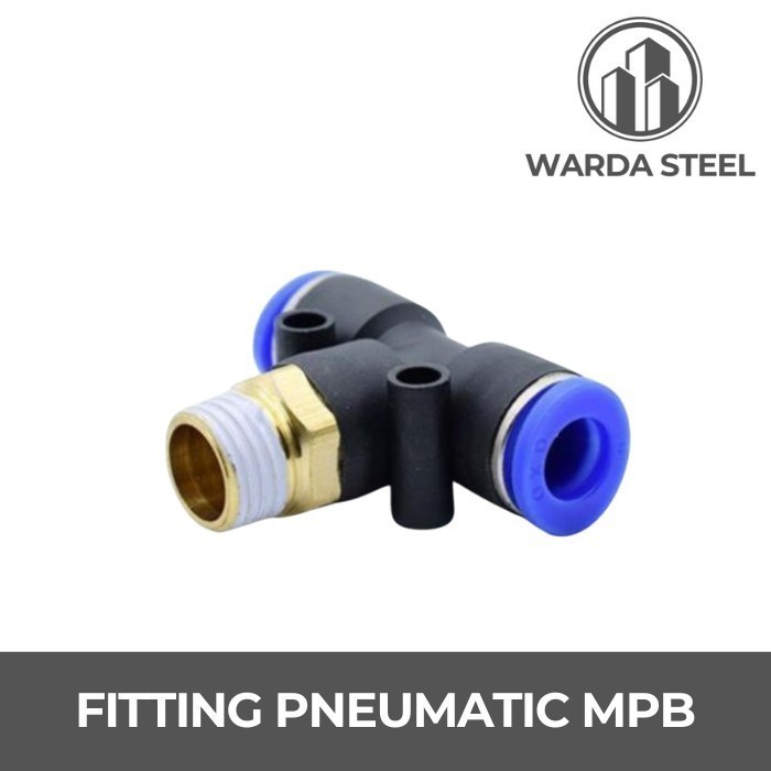 Mpb 12 Fitting Pneumatic Tee Thread Outer Bottom Slip Lock Hose - Male ...