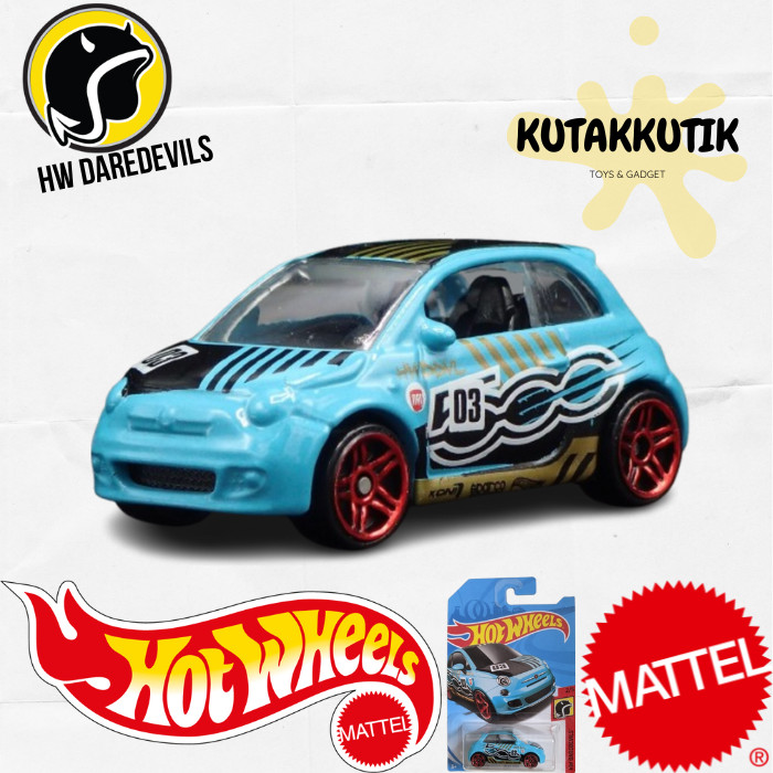 Hotwheels Fiat 500 Mini Racing Car No. 03 Blue Sparco HW Daredevils ...