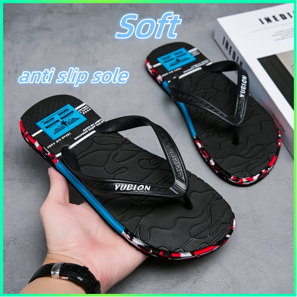 anti slip lightweight selipar lelaki men outwear sports blue / fashion ...