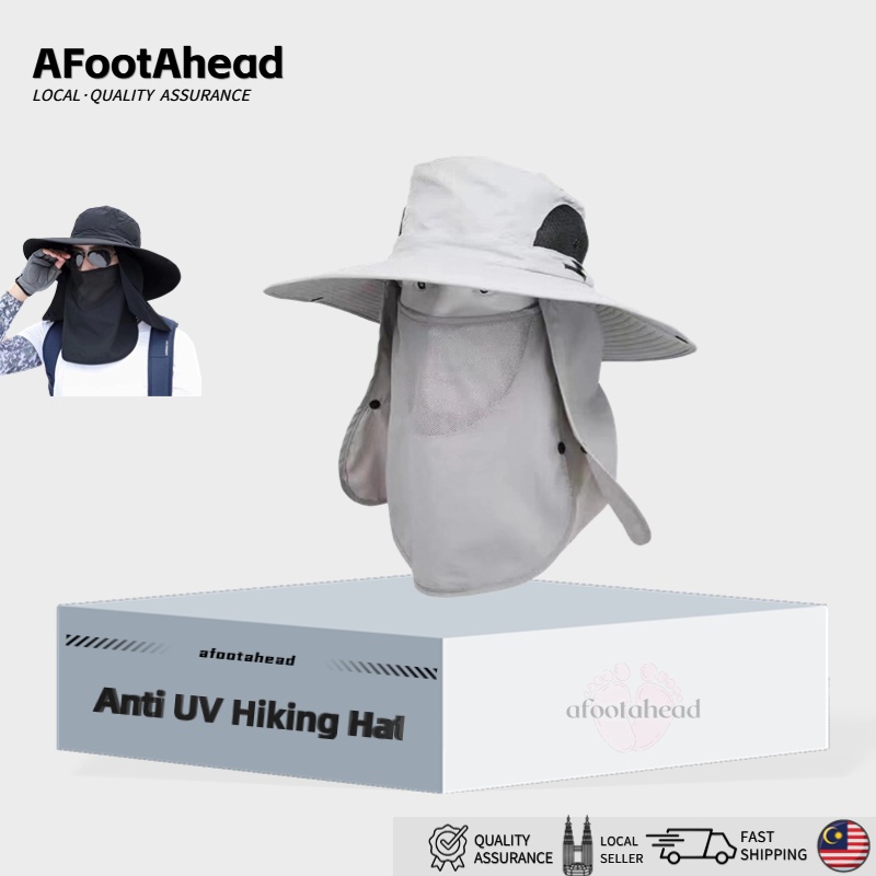 Ready⚡ Fishing Hat Neck Flap Full Face Cover Anti UV Anti Mosquito Topi ...