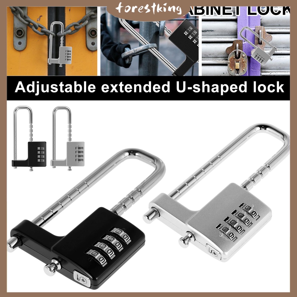 Locker Lock 4 Digit Combination Padlock Gym Heavy Duty Long Shackle ...