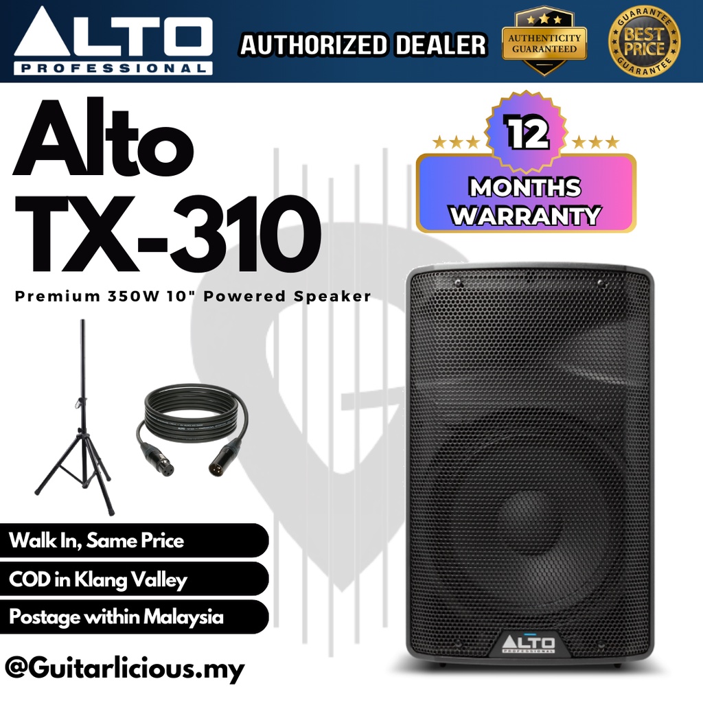ALTO TX310 350W 10 inch Powered Speaker with Stand and Cable ( TX-310 ...