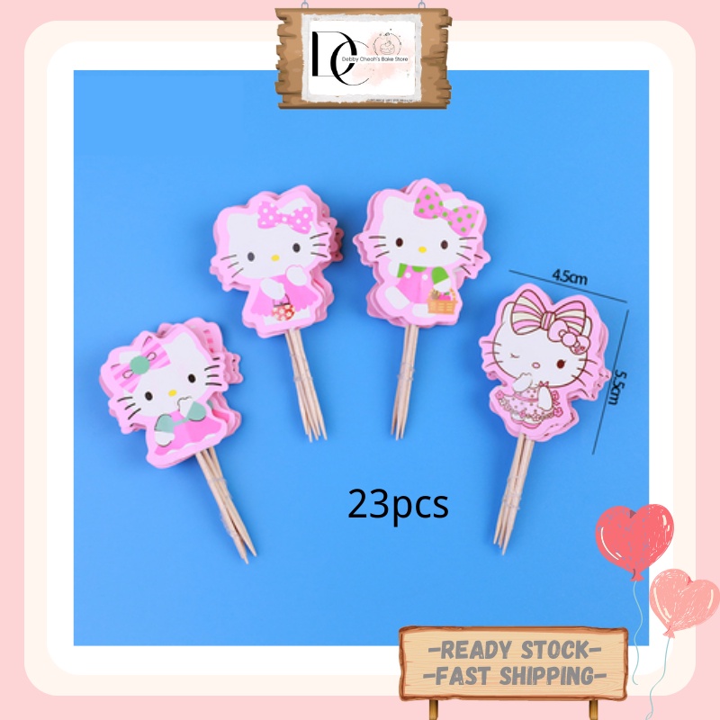 24pcs Cute Cartoon Toothpick Desert Flag Cupcake Topper Cake Decoration ...