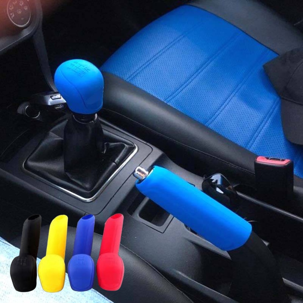 SILICONE WRC CAR GEAR KNOB HANDBRAKE Rubber Cover Hand Brake Auto ...