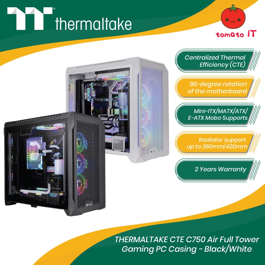 THERMALTAKE CTE C750 Air Full Tower PC Gaming Casing with Temper Glass ...