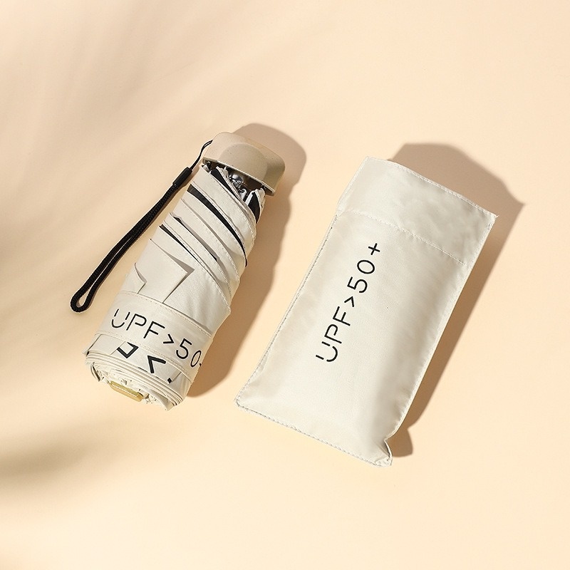 UV Mini sun umbrella flat five-fold umbrella black glue sunscreen anti-ultraviolet umbrella ...