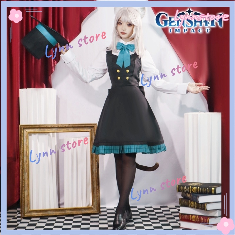 Lynette Lyney Cosplay Childhood Costume+Wig Genshin Impact Fontaine ...