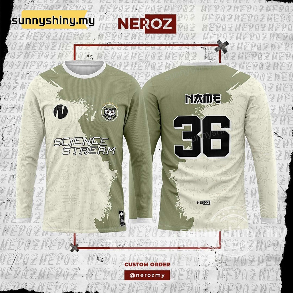 Green shirt for men women Science Stream Jersey Lengan Panjang Viral ...