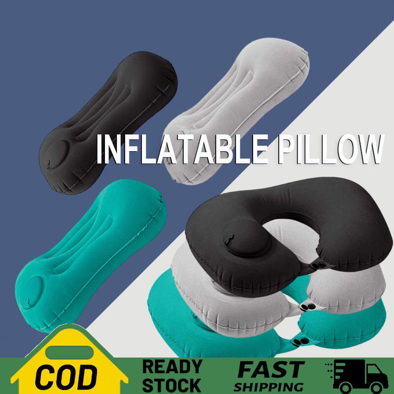 Portable Inflatable Pillow Press Type Inflatable Air U-shaped Neck ...