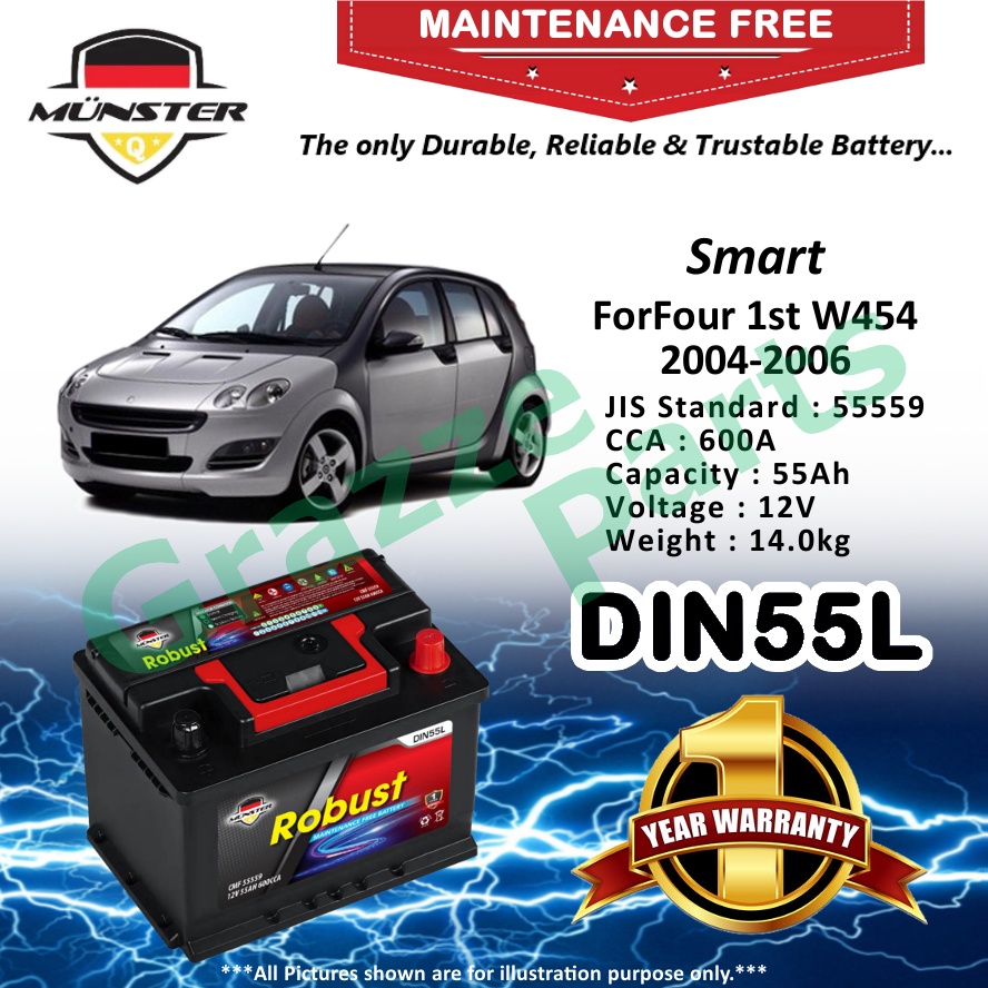 Münster Robust MF CMF DIN55 | DIN55L | 55559 (55AH) Battery Bateri ...