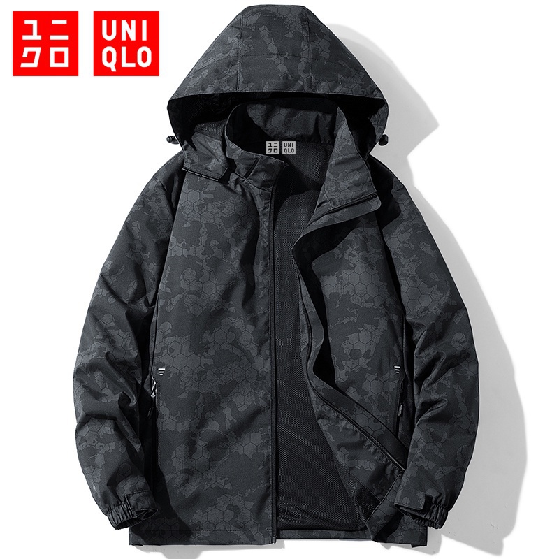 OKQ0 (M-5XL) Uniqlo waterproof jacket unisex camouflage jacket men's ...