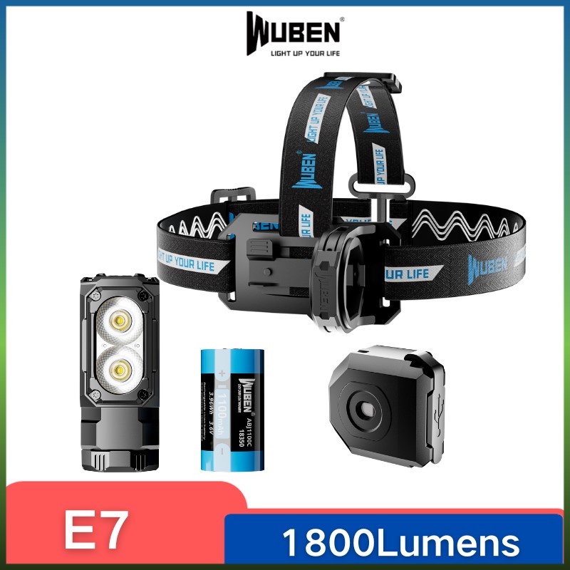 WUBEN E7 TYPE-C Recheargeable Headlamp 1800 lumens | Shopee Malaysia
