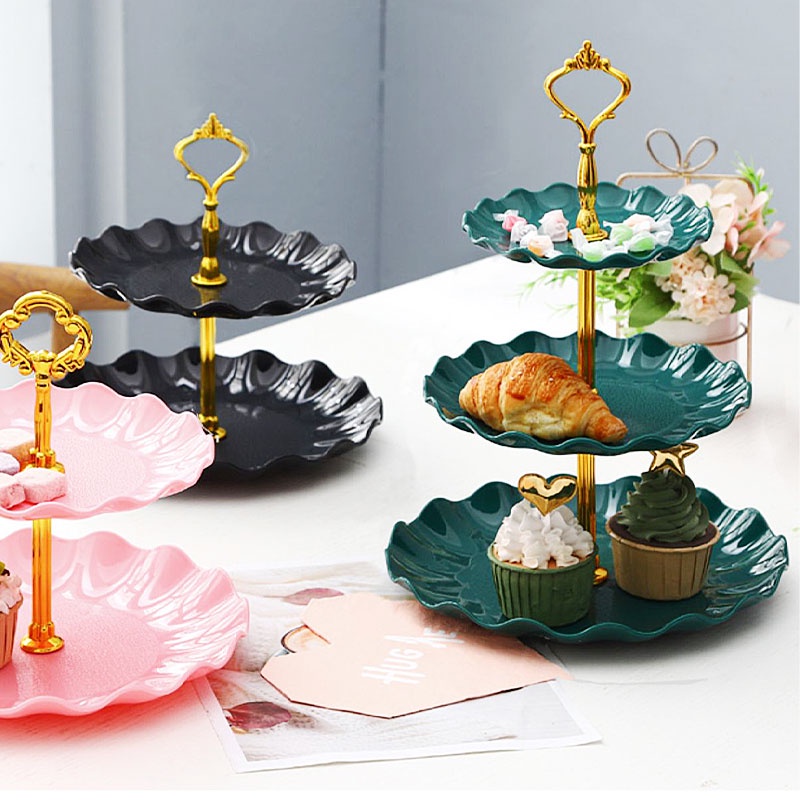 3 Layer High Tea Stand Plate Hollow Tray Decoration Birthday Cake ...