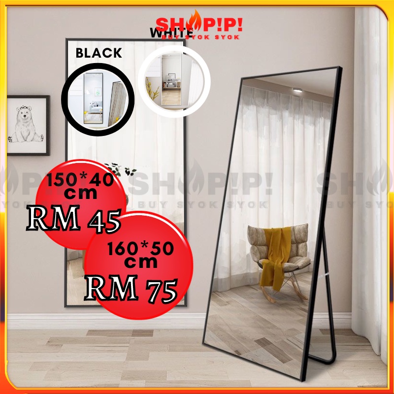 SHOPIPI Standing Long Mirror Stand Full-length mirror wall Cermin ...