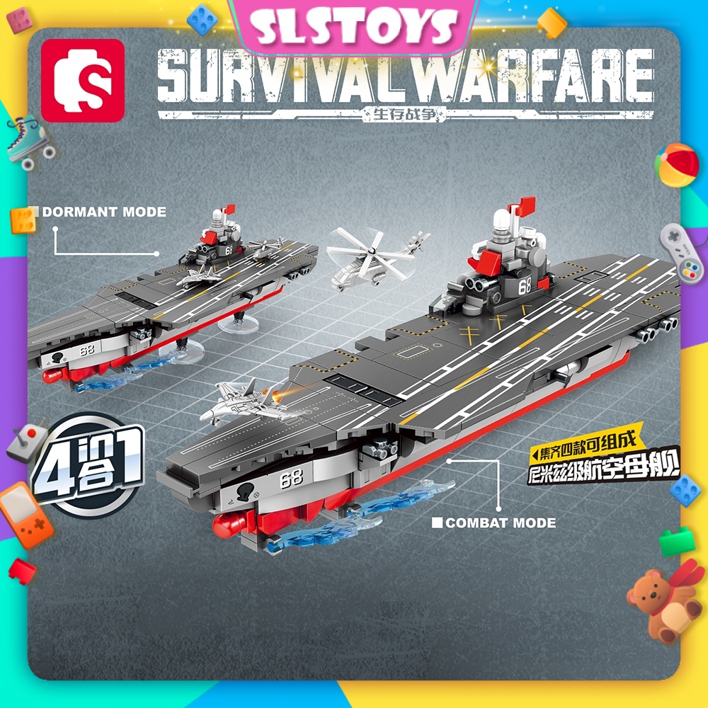 [4 IN 1] Sembo Block 2940-2943 Survival Warfare Series Aircraft Jet ...