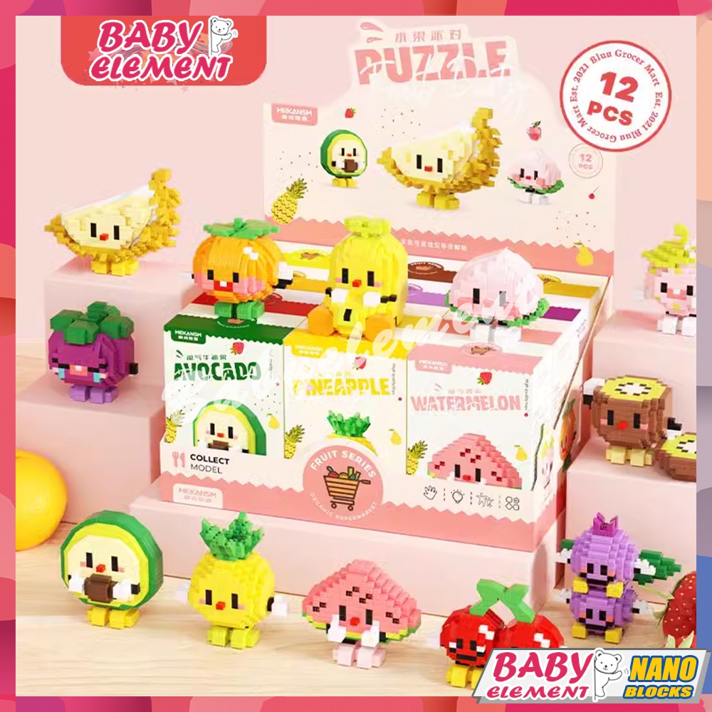 Nano Blocks Fruit Party Cartoon Doll Platter Series Puzzle DIY Building ...
