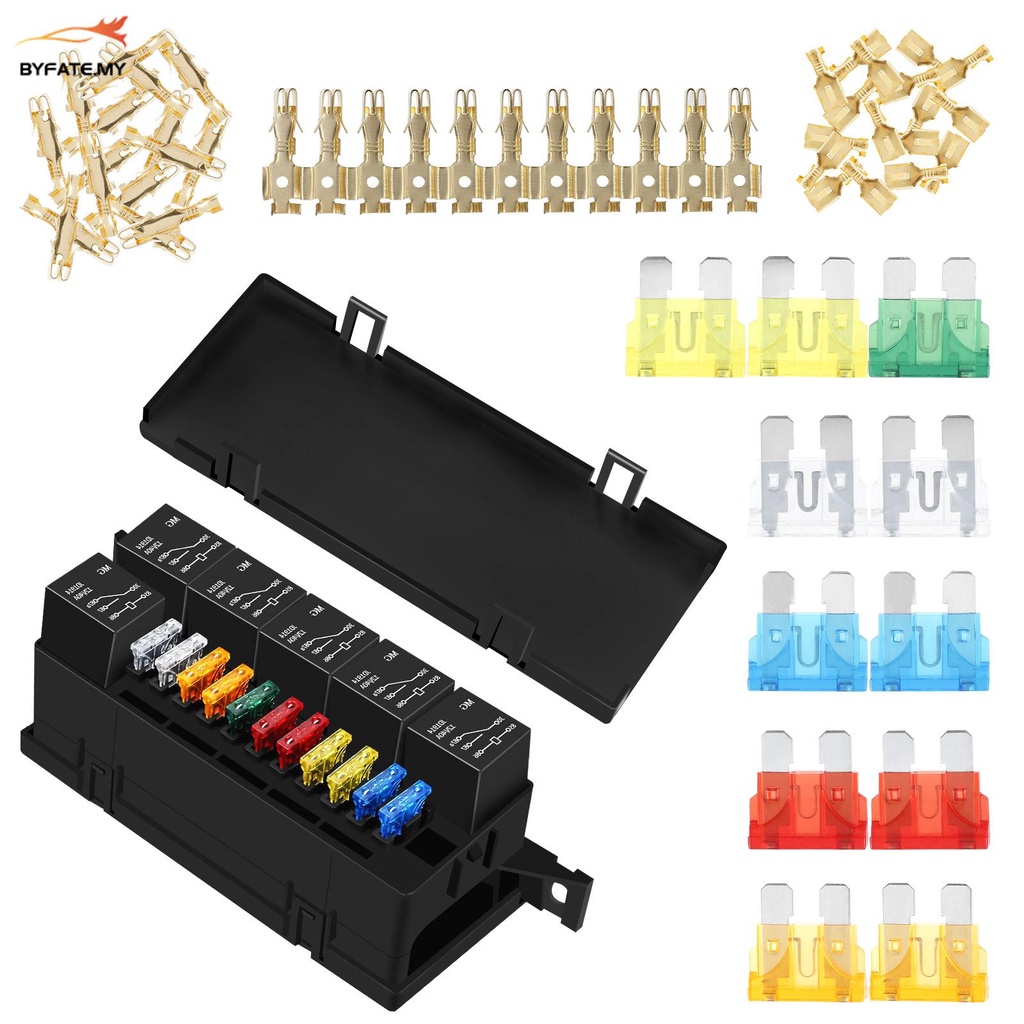 12V Fuse Relay Box Kit Auto Waterproof Fuse Relay Box Block with 52 ...
