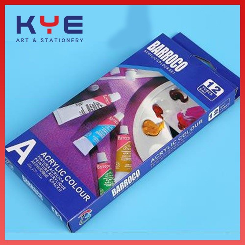 Barroco Acrylic Colour Paint Set / Economy Acrylic Paint Set (12 ...