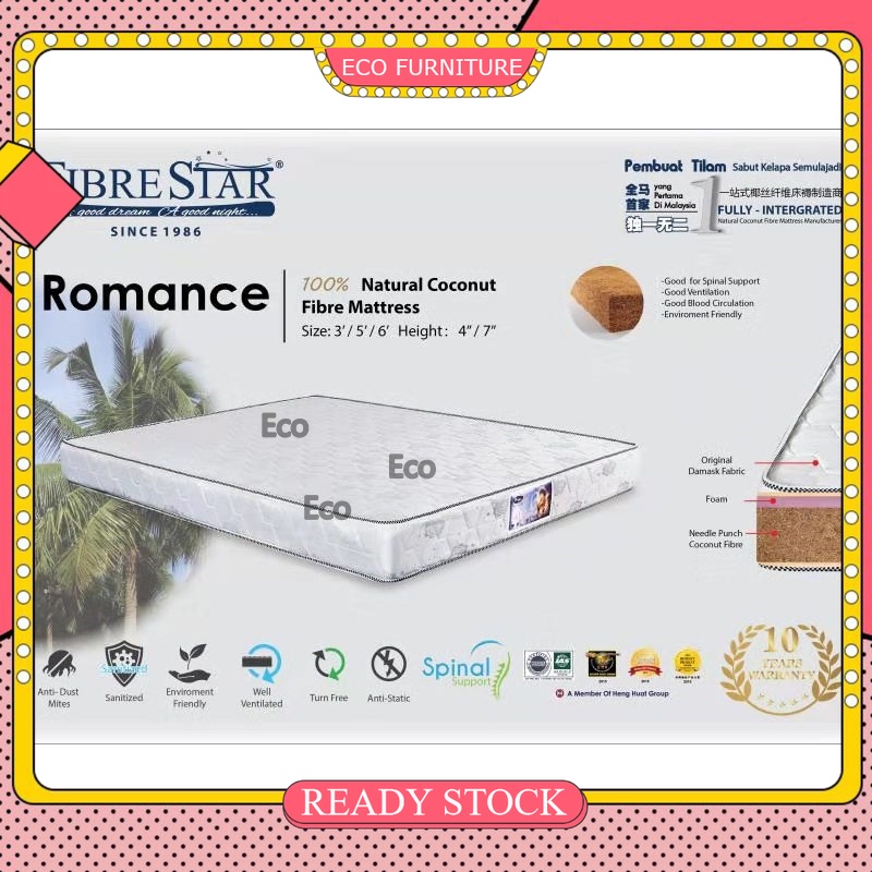 10 Tahun Jaminan Fibre Star 100% Kelapa Fiber 7 Inci Tilam Single Queen King | Shopee Malaysia