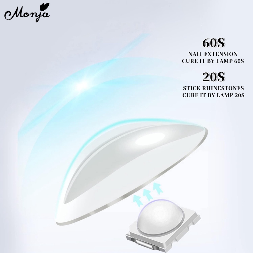Monja Nail Lamp LED Digital Display Upgrade Portable Mini Nail Drying ...