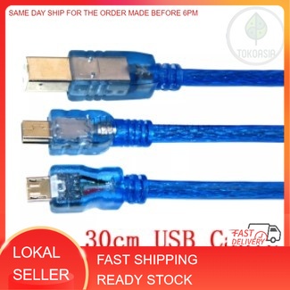 30cm USB Cable Micro Mini Type B for Nano Mega Leonardo Uno Pro Micro ...