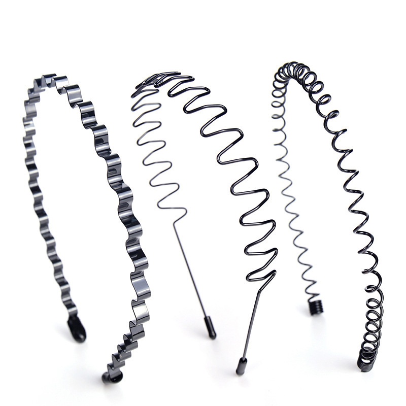 [M'sia Stock] (5Pcs/Set) Man Women Black Metal Spiral Wave Spring ...