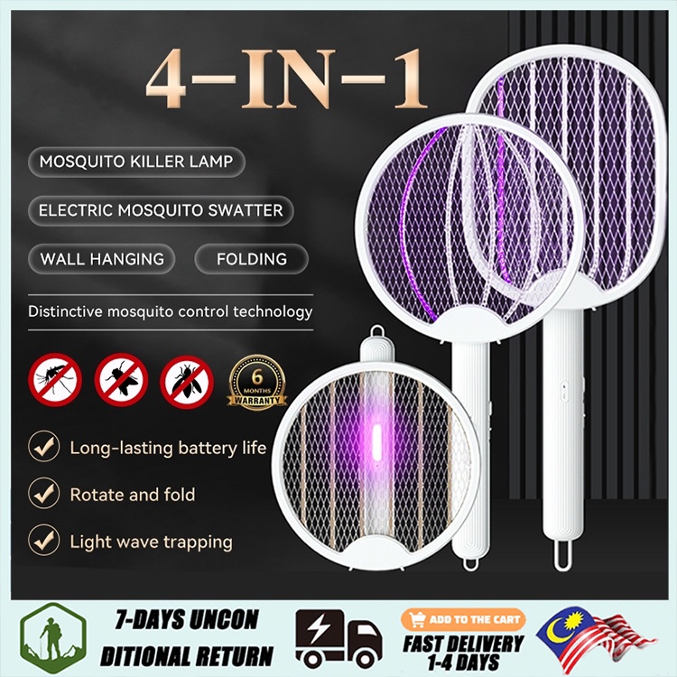 USB Rechargeable Foldable Electric Mosquito Racket Mosquito Swatter ...