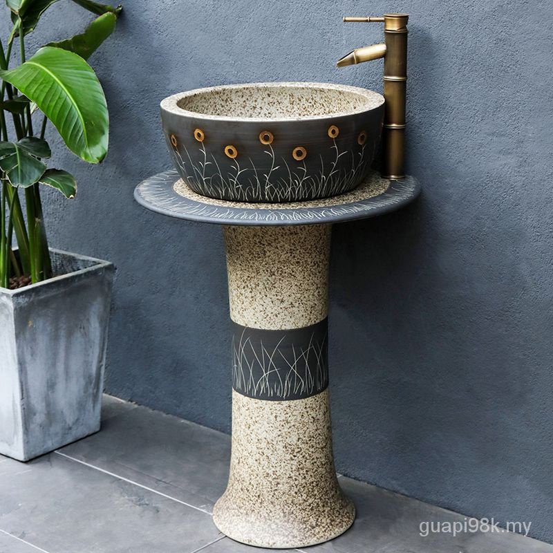 Outdoor Courtyard Column Washbasin Bathroom Washbasin Balcony ...