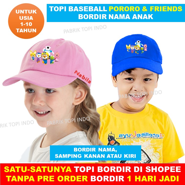 Pororo And Friends Baseball Cap And Embroidered Names on the Right or ...