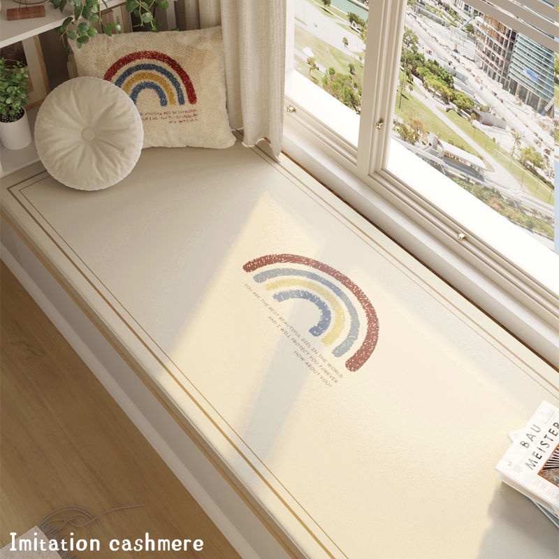 Cartoon Rainbow Thick Imitation Cashmere Carpet Girl Heart Ins Balcony ...