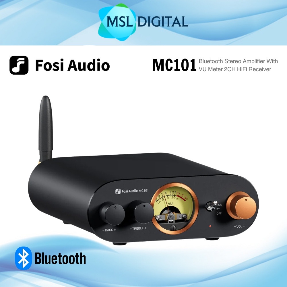Fosi Audio MC101 Bluetooth Stereo Amplifier With VU Meter 2CH HiFi Receiver | Shopee Malaysia
