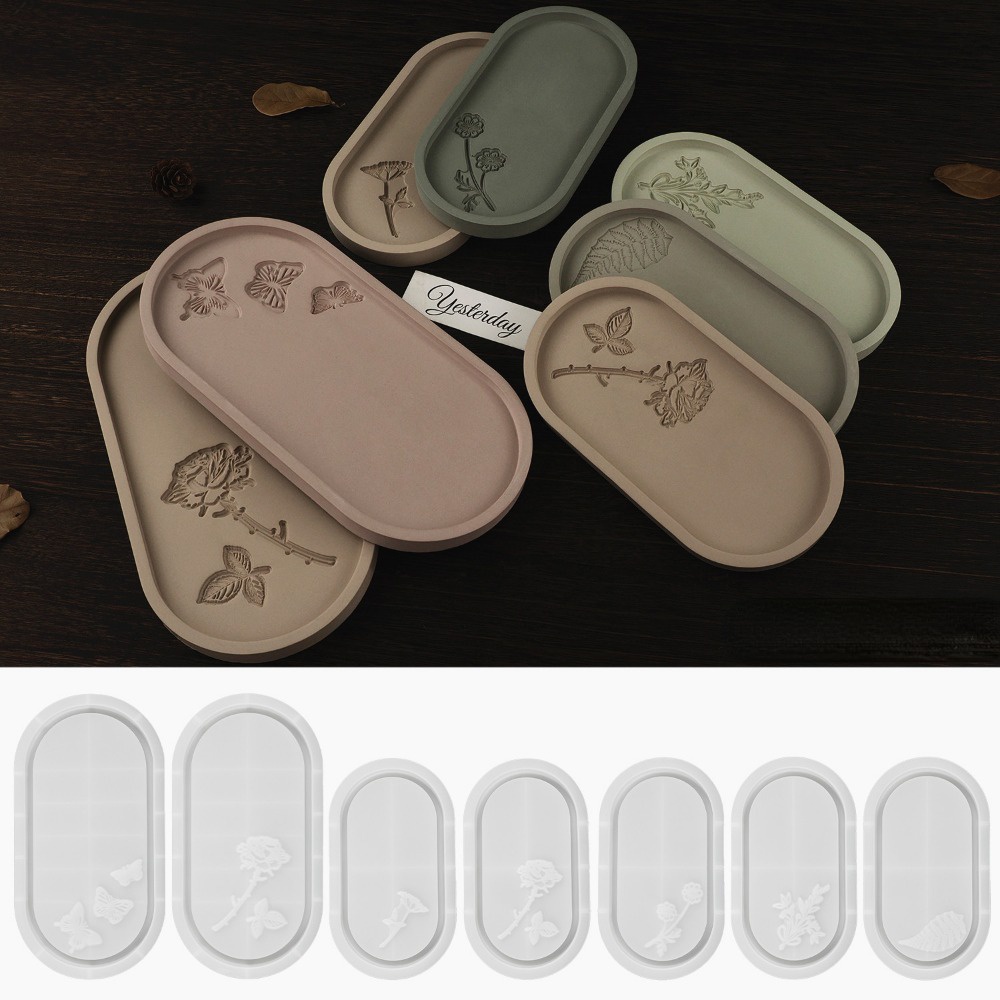 DIY Silicone Tray Mold Coaster Epoxy Resin Silicone Molds Polygon Oval ...