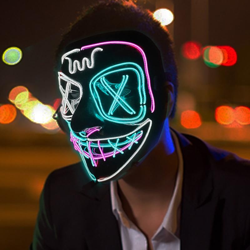 Halloween Neon Led Purge Mask Masque Masquerade/ Party Masks Light ...