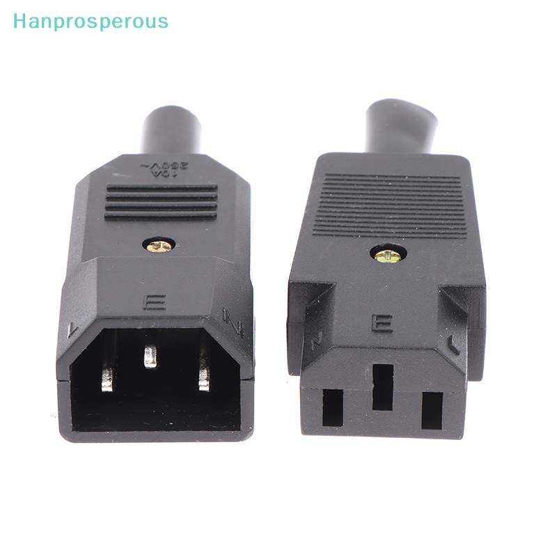 Hanprosperous> AC 3Pin Socket Straight Cable Plug Connector C13 C14 10A ...