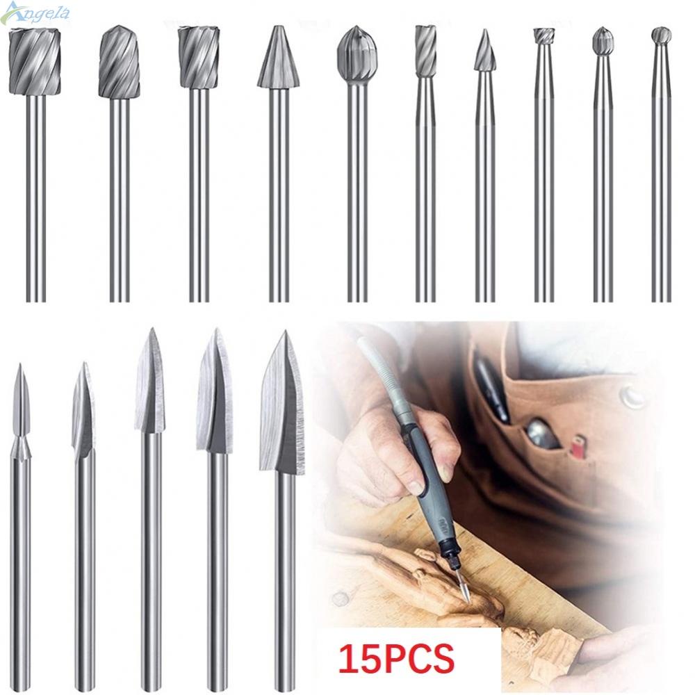 Durable 15pcs Wood Carving Drill Bit Set with 10 Most Used Engraving ...