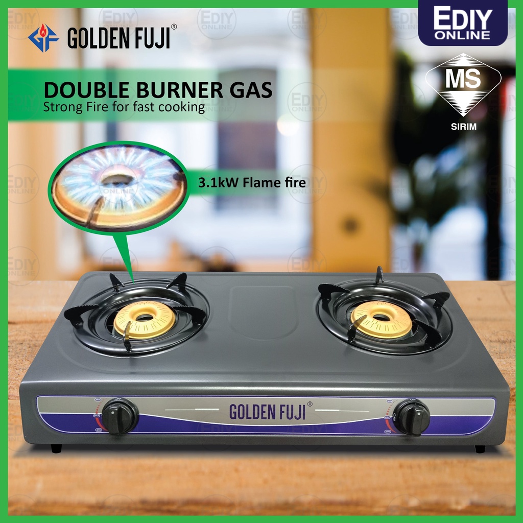 SIRIM 】 GOLDEN FUJI GF-2020B HOMELUX DOUBLE BURNER GAS COOKER STOVE ...