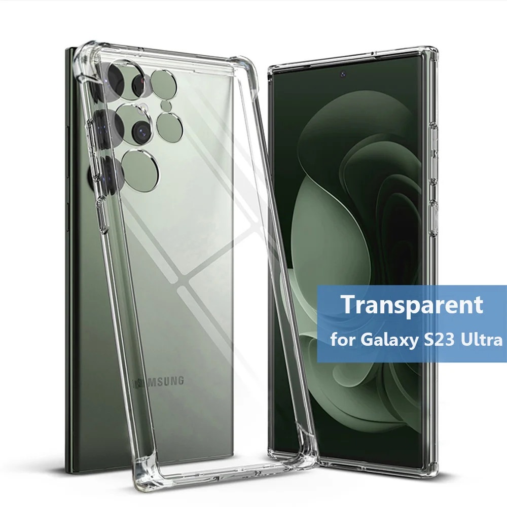 Transparent Shockproof Soft Silicone Casing For Samsung Galaxy S24 S23 Ultra Plus FE S24Ultra ...
